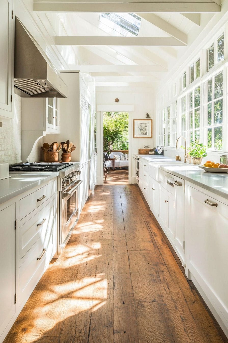 31 Farmhouse Galley Kitchen Ideas (That Make Small Spaces Feel Huge)