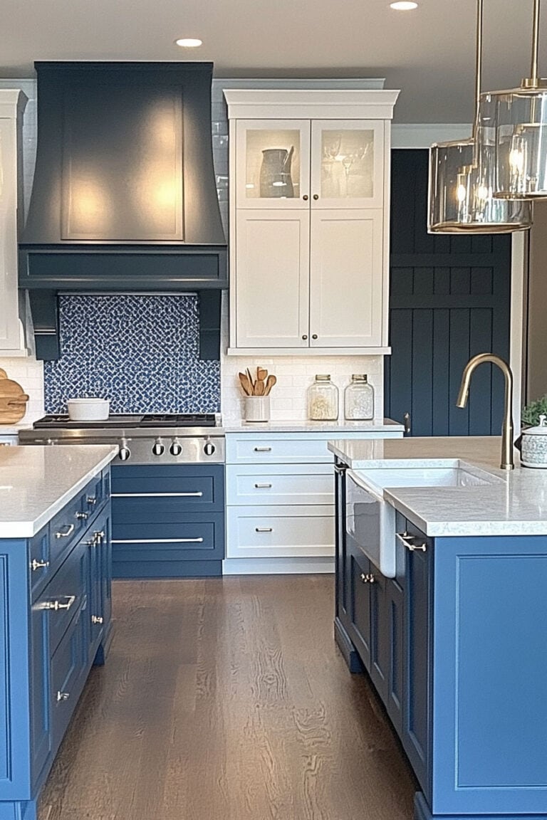 30+ Bold Blue Farmhouse Kitchen Decor Ideas